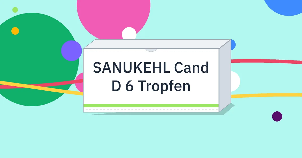 Symbolbild: Packung mit der Aufschrift SANUKEHL Cand D 6 Tropfen (PZN 07402865) – Verfügbarkeit und Bezug in Apotheken in Frankfurt am Main