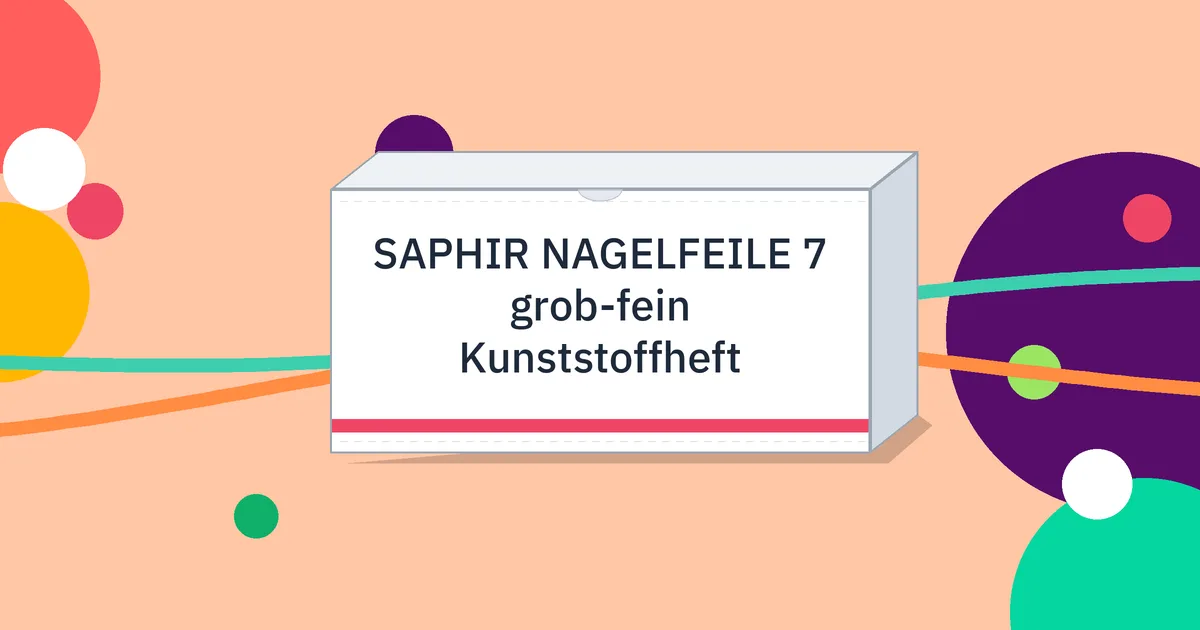 Symbolbild: Packung mit der Aufschrift SAPHIR NAGELFEILE 7 grob-fein Kunststoffheft (PZN 00056377) – Verfügbarkeit und Bezug in Apotheken in Frankfurt am Main