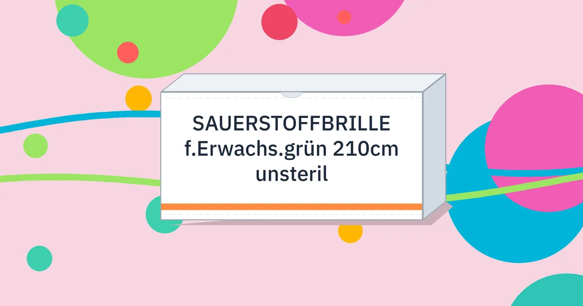 Symbolbild: Packung mit der Aufschrift SAUERSTOFFBRILLE f.Erwachs.grün 210cm unsteril (PZN 06830435) – Verfügbarkeit und Bezug in Apotheken in Frankfurt am Main