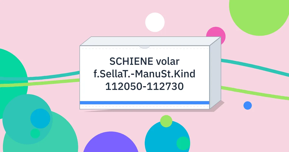 Symbolbild: Packung mit der Aufschrift SCHIENE volar f.SellaT.-ManuSt.Kind 112050-112730 (PZN 11015074) – Verfügbarkeit und Bezug in Apotheken in Frankfurt am Main