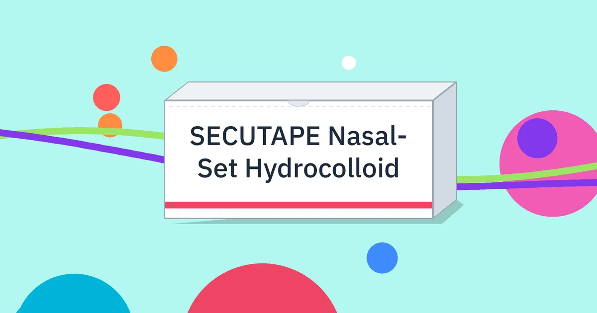 Symbolbild: Packung mit der Aufschrift SECUTAPE Nasal-Set Hydrocolloid (PZN 09508013) – Verfügbarkeit und Bezug in Apotheken in Frankfurt am Main