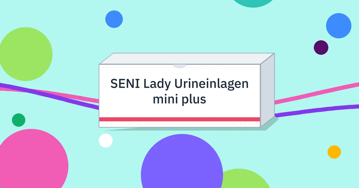 Symbolbild: Packung mit der Aufschrift SENI Lady Urineinlagen mini plus (PZN 14414449) – Verfügbarkeit und Bezug in Apotheken in Frankfurt am Main
