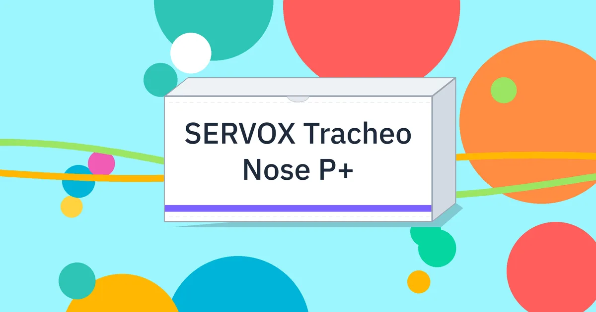 Symbolbild: Packung mit der Aufschrift SERVOX Tracheo Nose P+ (PZN 10516408) – Verfügbarkeit und Bezug in Apotheken in Frankfurt am Main