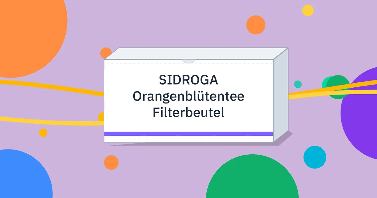 Symbolbild: Packung mit der Aufschrift SIDROGA Orangenblütentee Filterbeutel (PZN 12448355) – Verfügbarkeit und Bezug in Apotheken in Frankfurt am Main