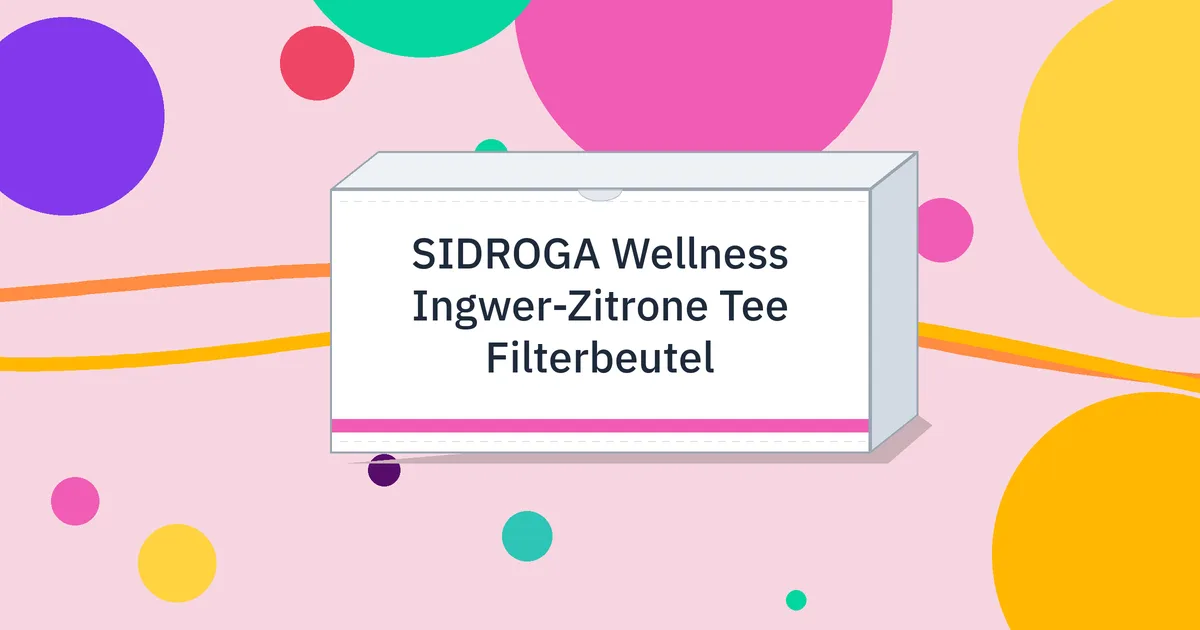 Symbolbild: Packung mit der Aufschrift SIDROGA Wellness Ingwer-Zitrone Tee Filterbeutel (PZN 07167571) – Verfügbarkeit und Bezug in Apotheken in Frankfurt am Main