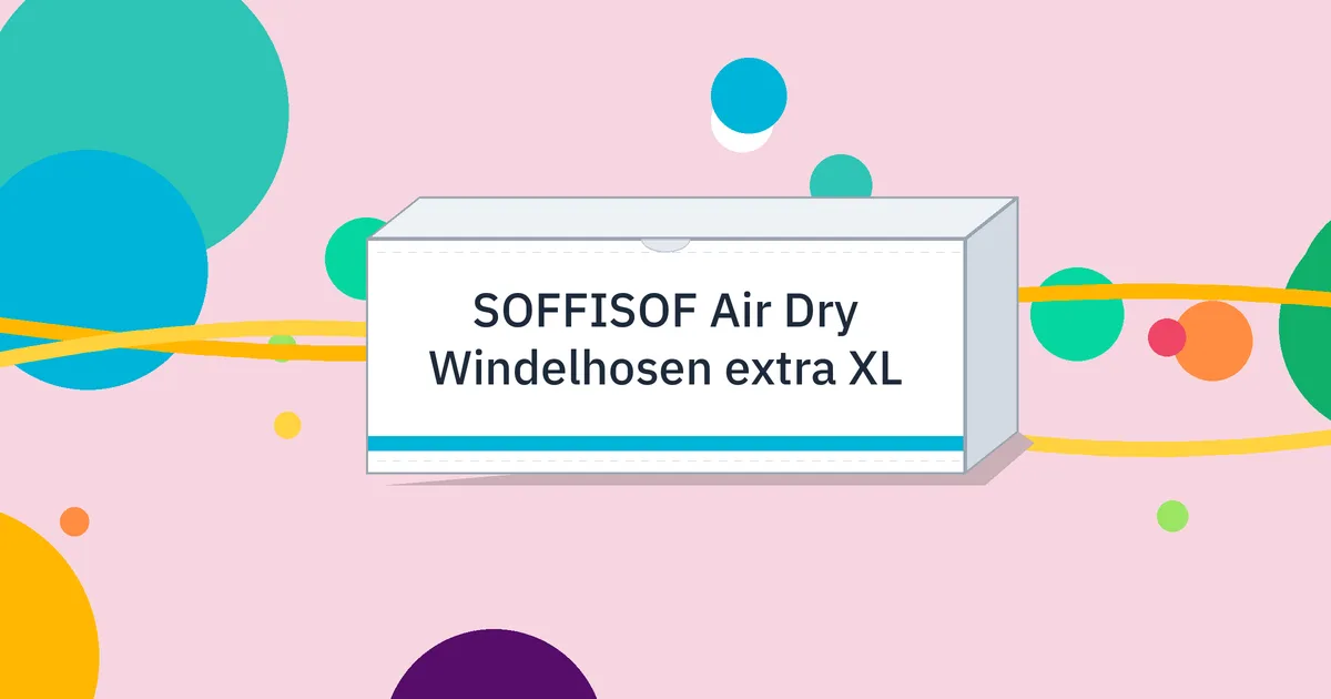 Symbolbild: Packung mit der Aufschrift SOFFISOF Air Dry Windelhosen extra XL (PZN 12566244) – Verfügbarkeit und Bezug in Apotheken in Frankfurt am Main