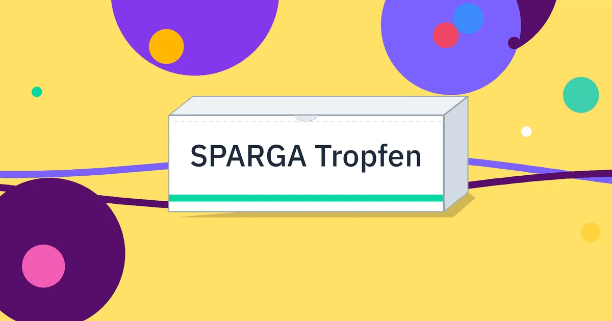 Symbolbild: Packung mit der Aufschrift SPARGA Tropfen (PZN 16396916) – Verfügbarkeit und Bezug in Apotheken in Frankfurt am Main