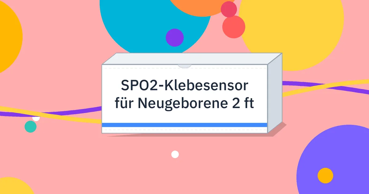 Symbolbild: Packung mit der Aufschrift SPO2-Klebesensor für Neugeborene 2 ft (PZN 17867720) – Verfügbarkeit und Bezug in Apotheken in Frankfurt am Main