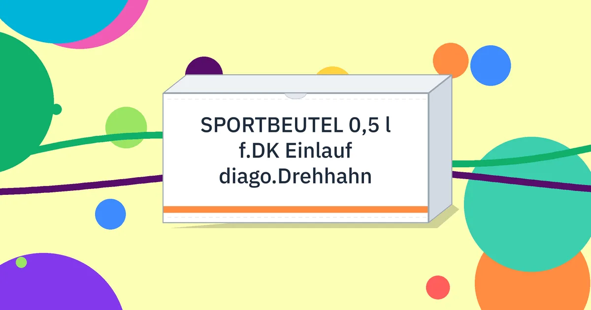 Symbolbild: Packung mit der Aufschrift SPORTBEUTEL 0,5 l f.DK Einlauf diago.Drehhahn (PZN 06097532) – Verfügbarkeit und Bezug in Apotheken in Frankfurt am Main