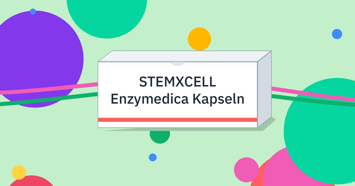 Symbolbild: Packung mit der Aufschrift STEMXCELL Enzymedica Kapseln (PZN 16941213) – Verfügbarkeit und Bezug in Apotheken in Frankfurt am Main