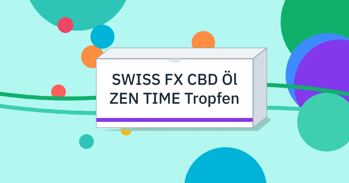 Symbolbild: Packung mit der Aufschrift SWISS FX CBD Öl ZEN TIME Tropfen (PZN 18799297) – Verfügbarkeit und Bezug in Apotheken in Frankfurt am Main