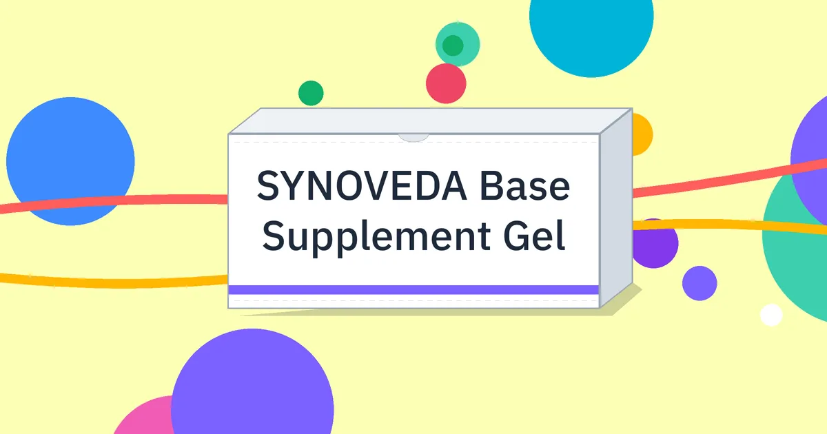 Symbolbild: Packung mit der Aufschrift SYNOVEDA Base Supplement Gel (PZN 03850845) – Verfügbarkeit und Bezug in Apotheken in Frankfurt am Main