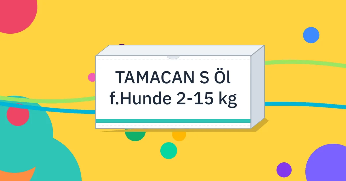 Symbolbild: Packung mit der Aufschrift TAMACAN S Öl f.Hunde 2-15 kg (PZN 19845220) – Verfügbarkeit und Bezug in Apotheken in Frankfurt am Main