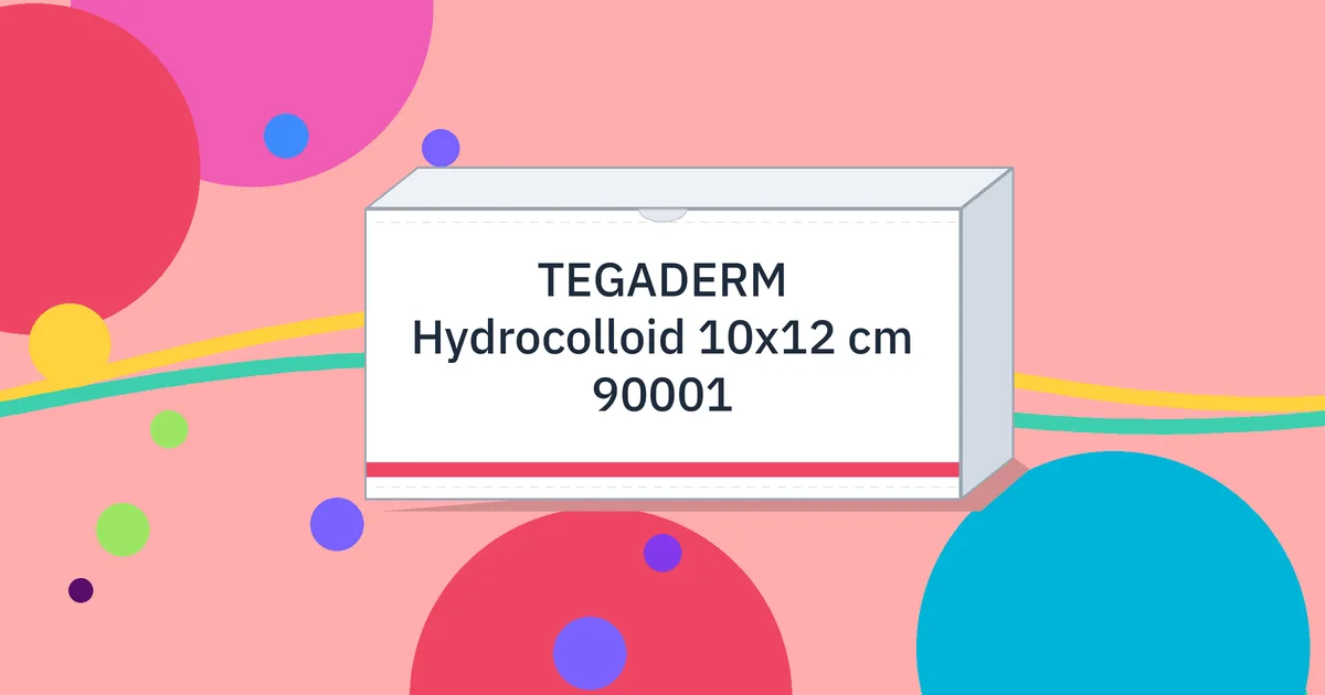 Symbolbild: Packung mit der Aufschrift TEGADERM Hydrocolloid 10x12 cm 90001 (PZN 09008612) – Verfügbarkeit und Bezug in Apotheken in Frankfurt am Main