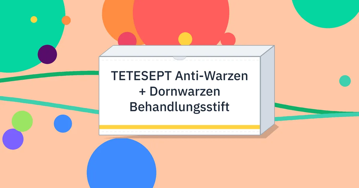 Symbolbild: Packung mit der Aufschrift TETESEPT Anti-Warzen + Dornwarzen Behandlungsstift (PZN 16128185) – Verfügbarkeit und Bezug in Apotheken in Frankfurt am Main