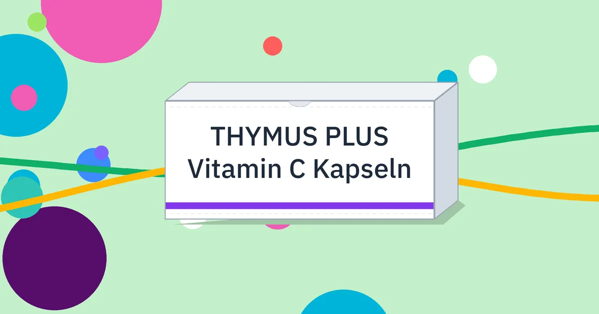 Symbolbild: Packung mit der Aufschrift THYMUS PLUS Vitamin C Kapseln (PZN 07278537) – Verfügbarkeit und Bezug in Apotheken in Frankfurt am Main