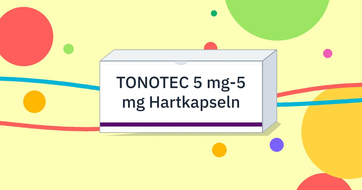 Symbolbild: Packung mit der Aufschrift TONOTEC 5 mg-5 mg Hartkapseln (PZN 08738001) – Verfügbarkeit und Bezug in Apotheken in Frankfurt am Main