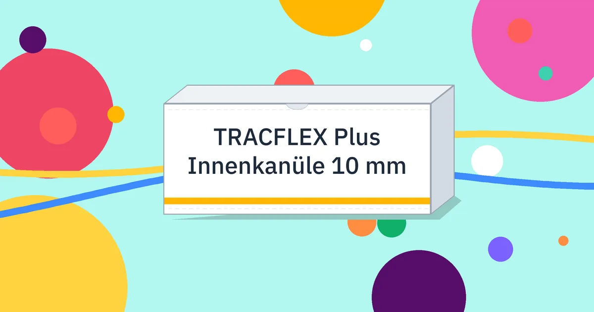 Symbolbild: Packung mit der Aufschrift TRACFLEX Plus Innenkanüle 10 mm (PZN 05538709) – Verfügbarkeit und Bezug in Apotheken in Frankfurt am Main