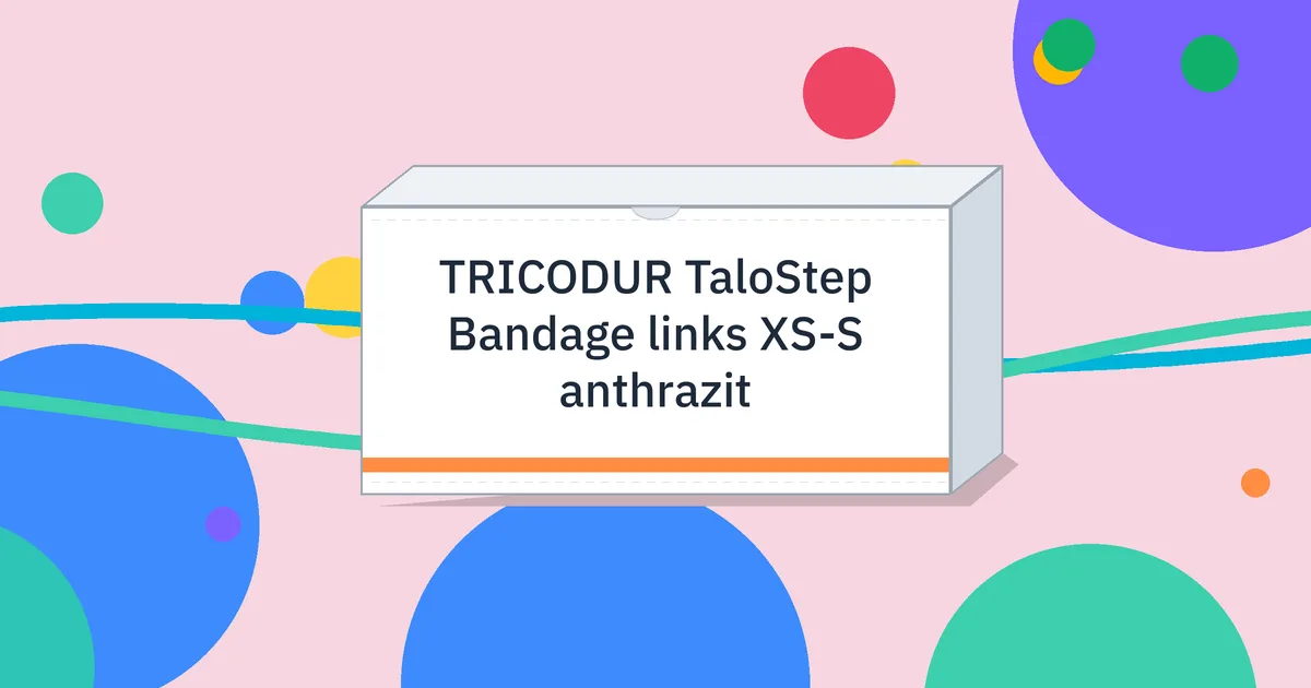 Symbolbild: Packung mit der Aufschrift TRICODUR TaloStep Bandage links XS-S anthrazit (PZN 09064734) – Verfügbarkeit und Bezug in Apotheken in Frankfurt am Main