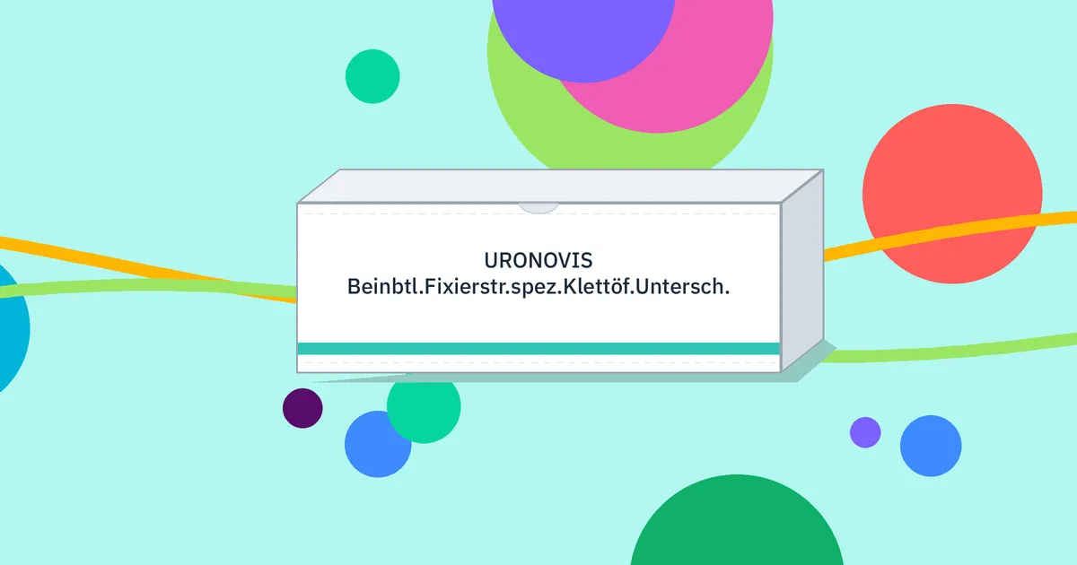Symbolbild: Packung mit der Aufschrift URONOVIS Beinbtl.Fixierstr.spez.Klettöf.Untersch. (PZN 02352401) – Verfügbarkeit und Bezug in Apotheken in Frankfurt am Main