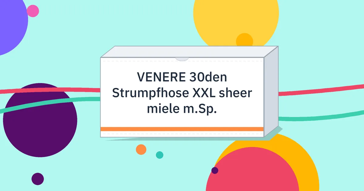 Symbolbild: Packung mit der Aufschrift VENERE 30den Strumpfhose XXL sheer miele m.Sp. (PZN 16172571) – Verfügbarkeit und Bezug in Apotheken in Frankfurt am Main