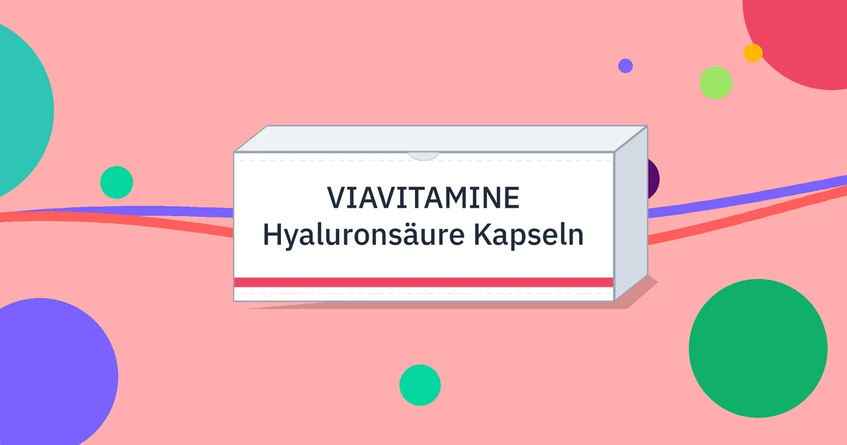 Symbolbild: Packung mit der Aufschrift VIAVITAMINE Hyaluronsäure Kapseln (PZN 10934353) – Verfügbarkeit und Bezug in Apotheken in Frankfurt am Main