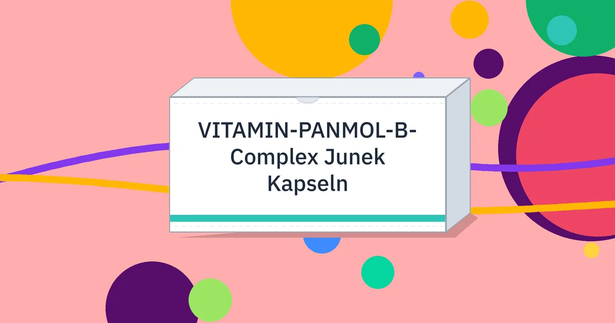 Symbolbild: Packung mit der Aufschrift VITAMIN-PANMOL-B-Complex Junek Kapseln (PZN 01005749) – Verfügbarkeit und Bezug in Apotheken in Frankfurt am Main