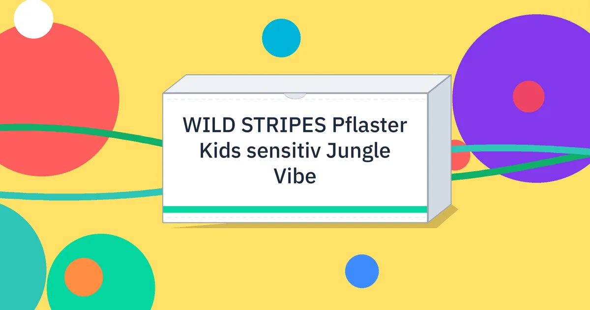 Symbolbild: Packung mit der Aufschrift WILD STRIPES Pflaster Kids sensitiv Jungle Vibe (PZN 19696145) – Verfügbarkeit und Bezug in Apotheken in Frankfurt am Main