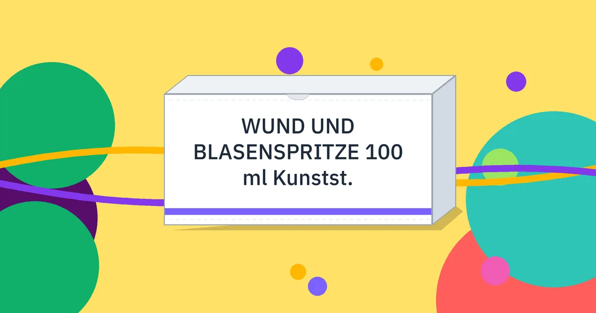 Symbolbild: Packung mit der Aufschrift WUND UND BLASENSPRITZE 100 ml Kunstst. (PZN 01741224) – Verfügbarkeit und Bezug in Apotheken in Frankfurt am Main