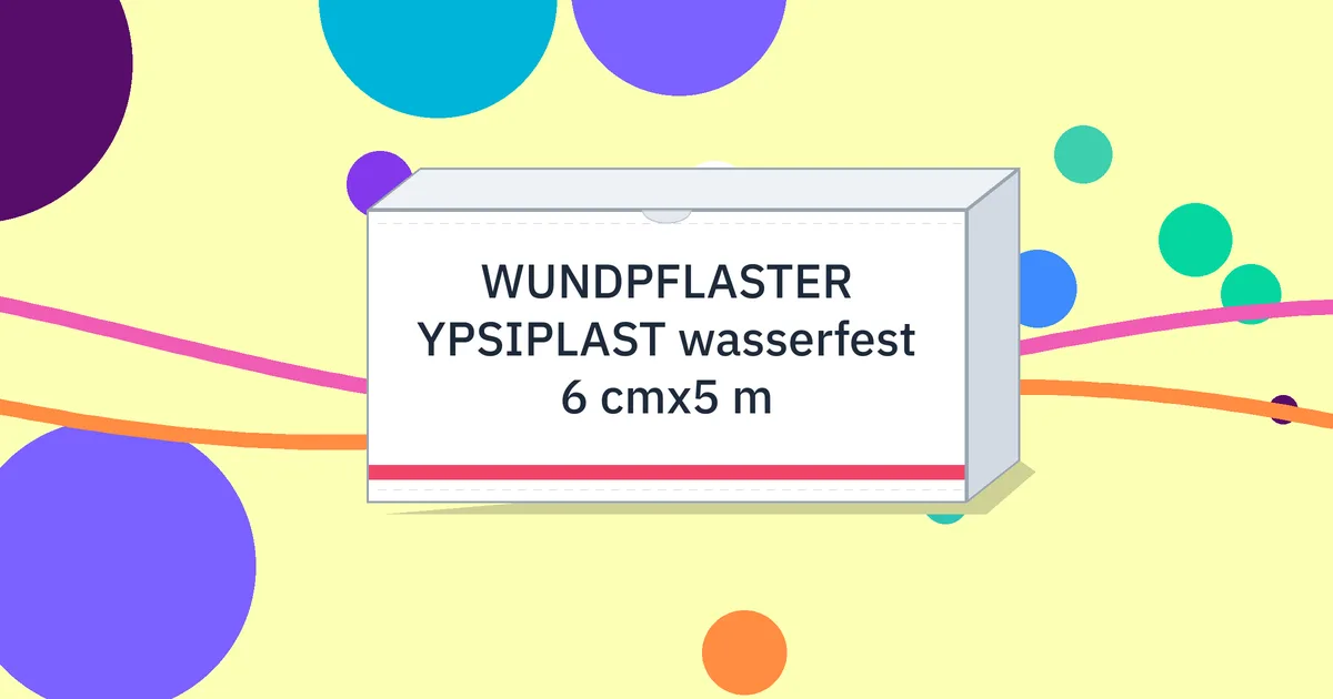 Symbolbild: Packung mit der Aufschrift WUNDPFLASTER YPSIPLAST wasserfest 6 cmx5 m (PZN 03271113) – Verfügbarkeit und Bezug in Apotheken in Frankfurt am Main