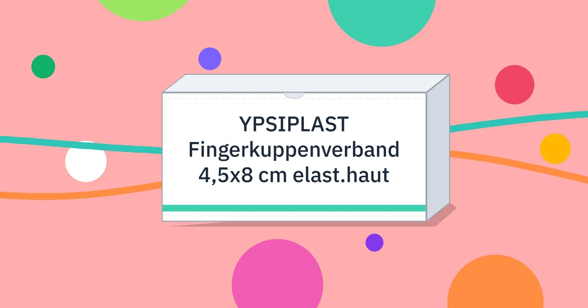 Symbolbild: Packung mit der Aufschrift YPSIPLAST Fingerkuppenverband 4,5x8 cm elast.haut (PZN 12603258) – Verfügbarkeit und Bezug in Apotheken in Frankfurt am Main