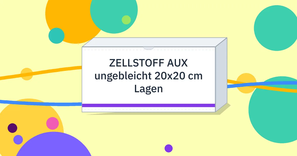 Symbolbild: Packung mit der Aufschrift ZELLSTOFF AUX ungebleicht 20x20 cm Lagen (PZN 05960041) – Verfügbarkeit und Bezug in Apotheken in Frankfurt am Main