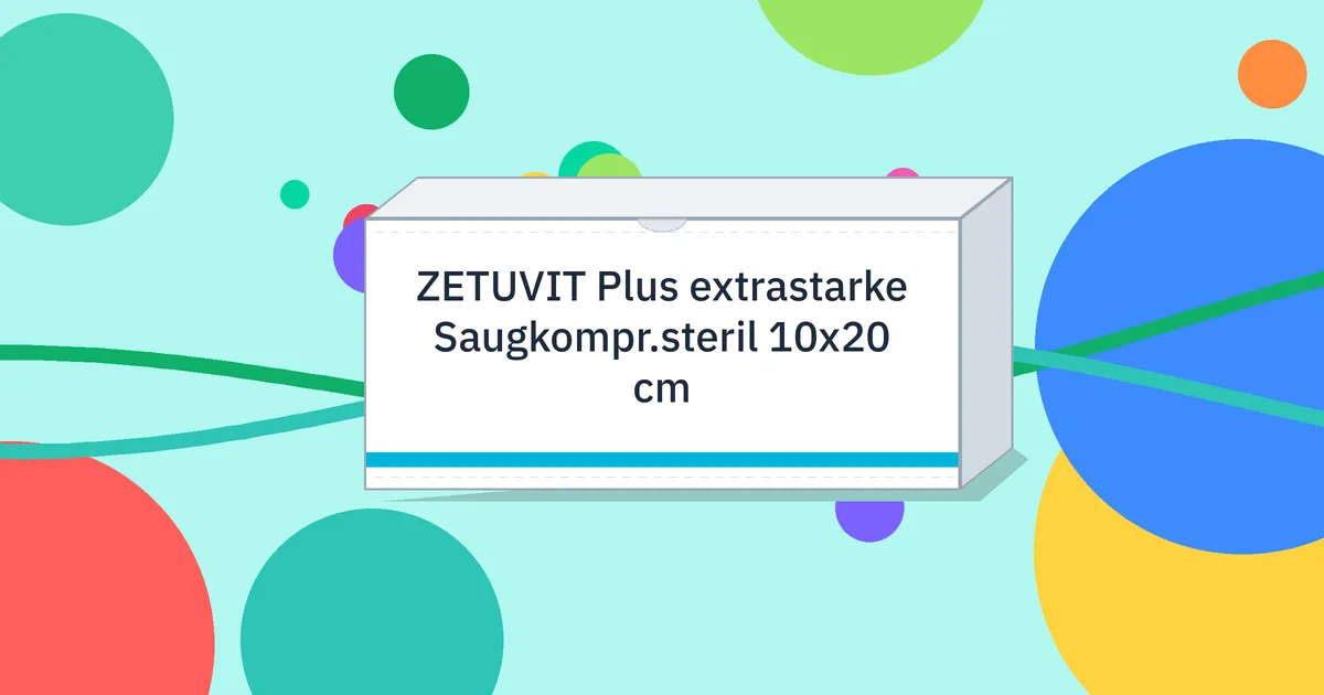Symbolbild: Packung mit der Aufschrift ZETUVIT Plus extrastarke Saugkompr.steril 10x20 cm (PZN 19720168) – Verfügbarkeit und Bezug in Apotheken in Frankfurt am Main