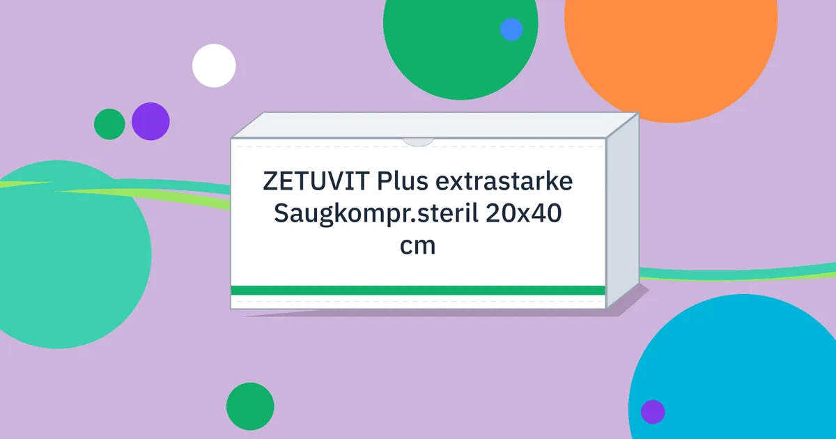 Symbolbild: Packung mit der Aufschrift ZETUVIT Plus extrastarke Saugkompr.steril 20x40 cm (PZN 16205514) – Verfügbarkeit und Bezug in Apotheken in Frankfurt am Main