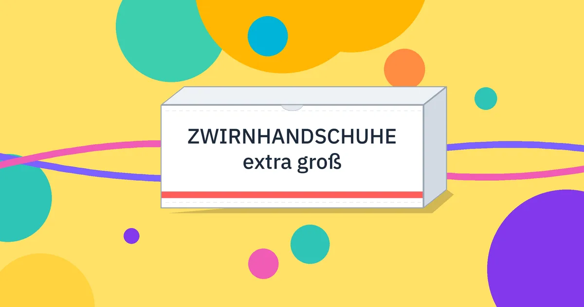 Symbolbild: Packung mit der Aufschrift ZWIRNHANDSCHUHE extra groß (PZN 01334329) – Verfügbarkeit und Bezug in Apotheken in Frankfurt am Main