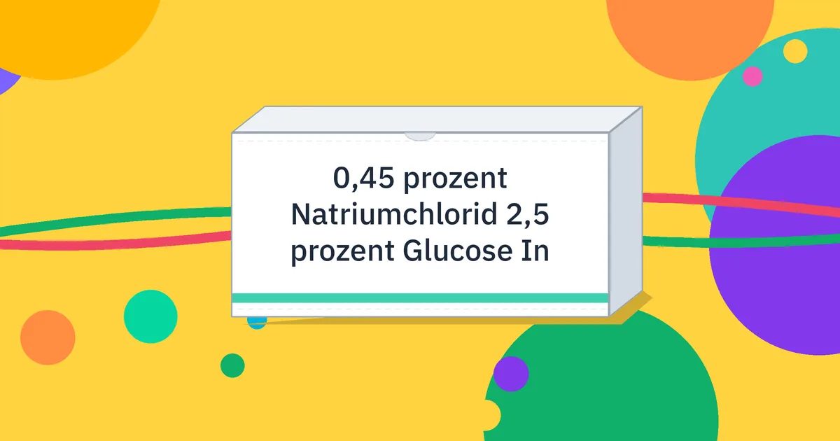 Symbolbild: Packung mit der Aufschrift 0,45 prozent Natriumchlorid 2,5 prozent Glucose In (PZN 18678091) – Verfügbarkeit und Bezug in Apotheken in Frankfurt am Main