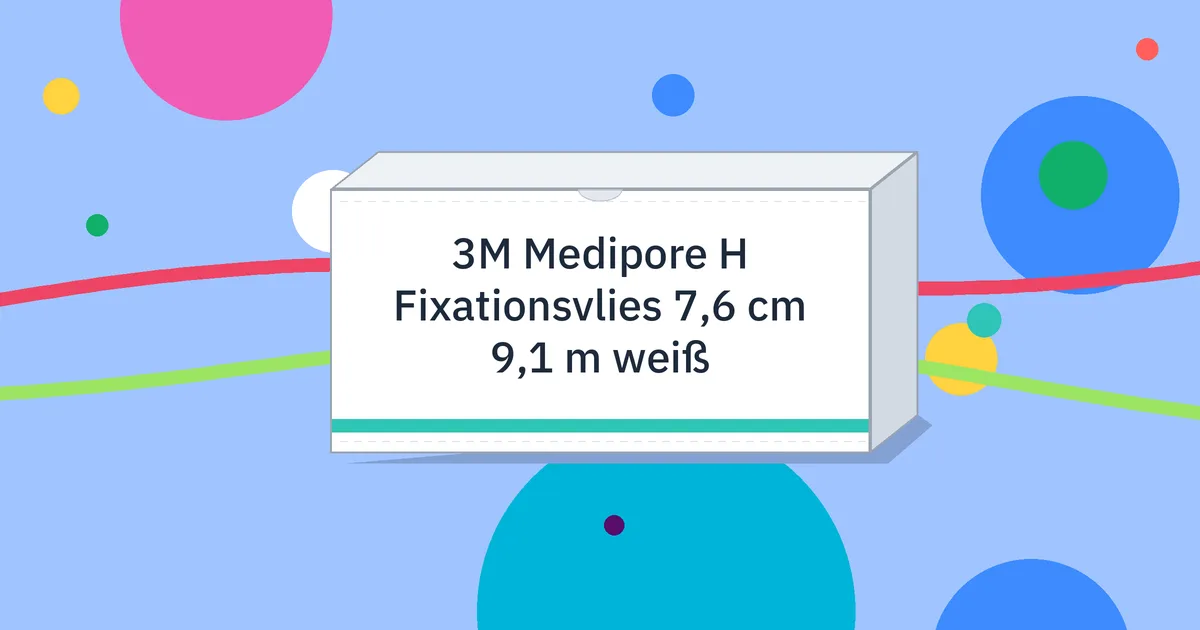 Symbolbild: Packung mit der Aufschrift 3M Medipore H Fixationsvlies 7,6 cm 9,1 m weiß (PZN 18192224) – Verfügbarkeit und Bezug in Apotheken in Frankfurt am Main