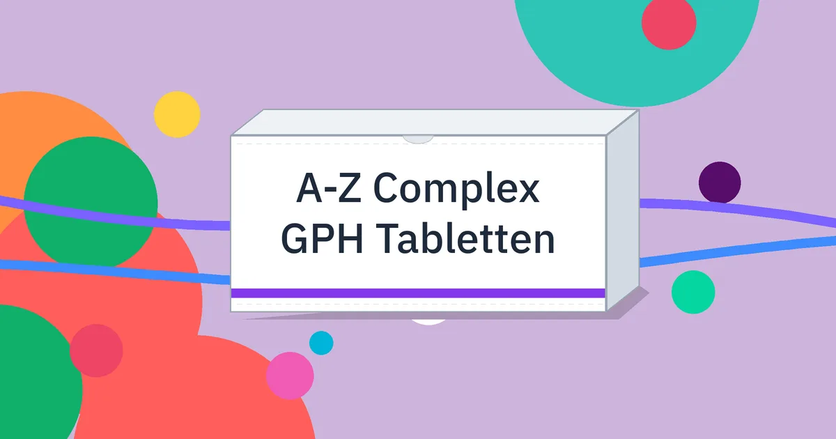 Symbolbild: Packung mit der Aufschrift A-Z Complex GPH Tabletten (PZN 10145969) – Verfügbarkeit und Bezug in Apotheken in Frankfurt am Main