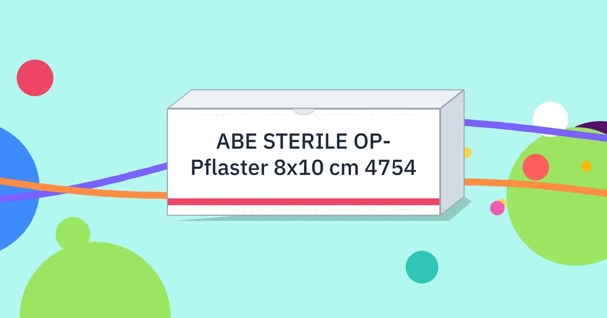 Symbolbild: Packung mit der Aufschrift ABE STERILE OP-Pflaster 8x10 cm 4754 (PZN 14400401) – Verfügbarkeit und Bezug in Apotheken in Frankfurt am Main