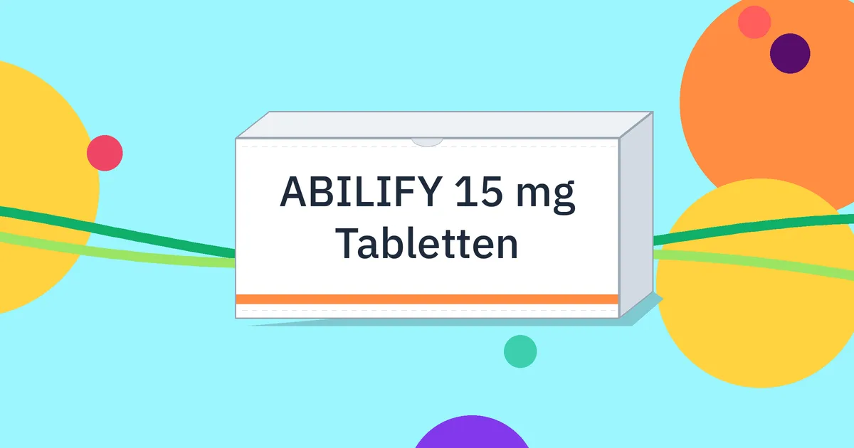 Symbolbild: Packung mit der Aufschrift ABILIFY 15 mg Tabletten (PZN 06341653) – Verfügbarkeit und Bezug in Apotheken in Frankfurt am Main
