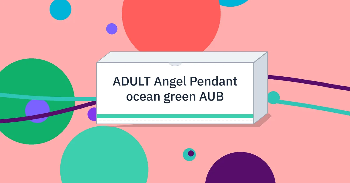Symbolbild: Packung mit der Aufschrift ADULT Angel Pendant ocean green AUB (PZN 19406816) – Verfügbarkeit und Bezug in Apotheken in Frankfurt am Main