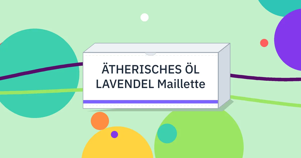 Symbolbild: Packung mit der Aufschrift ÄTHERISCHES ÖL LAVENDEL Maillette (PZN 01236615) – Verfügbarkeit und Bezug in Apotheken in Frankfurt am Main