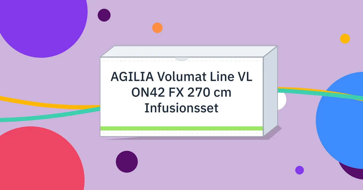 Symbolbild: Packung mit der Aufschrift AGILIA Volumat Line VL ON42 FX 270 cm Infusionsset (PZN 11279436) – Verfügbarkeit und Bezug in Apotheken in Frankfurt am Main