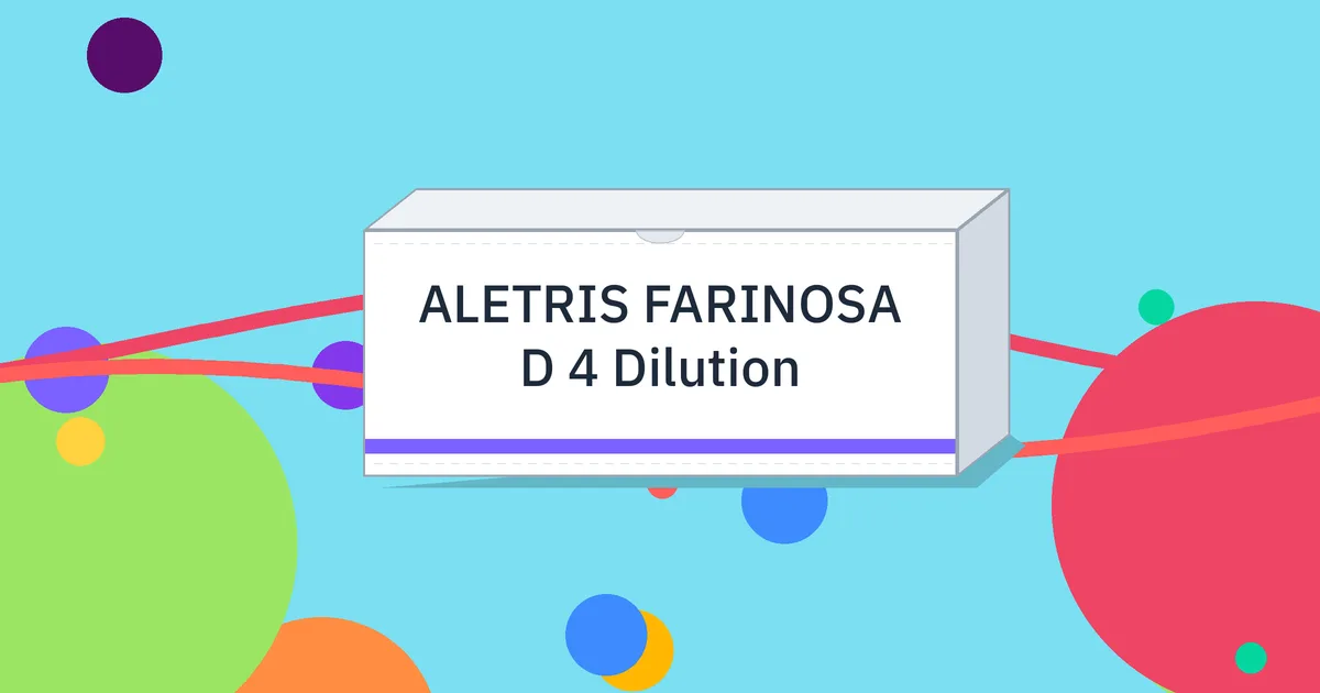 Symbolbild: Packung mit der Aufschrift ALETRIS FARINOSA D 4 Dilution (PZN 04202189) – Verfügbarkeit und Bezug in Apotheken in Frankfurt am Main