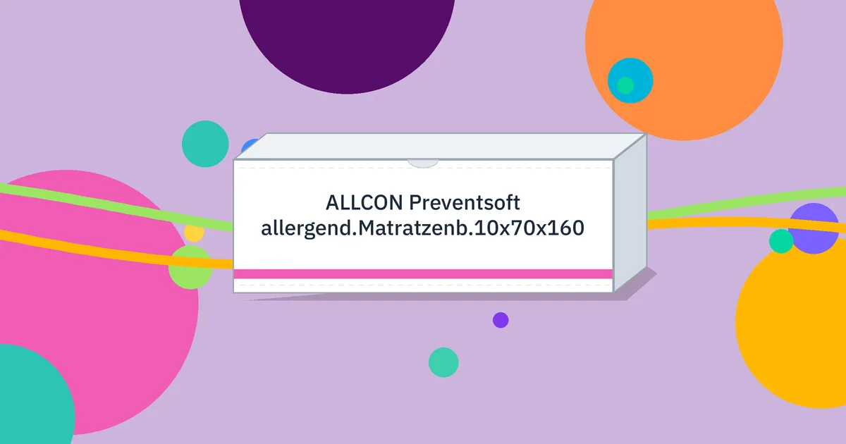 Symbolbild: Packung mit der Aufschrift ALLCON Preventsoft allergend.Matratzenb.10x70x160 (PZN 12445405) – Verfügbarkeit und Bezug in Apotheken in Frankfurt am Main