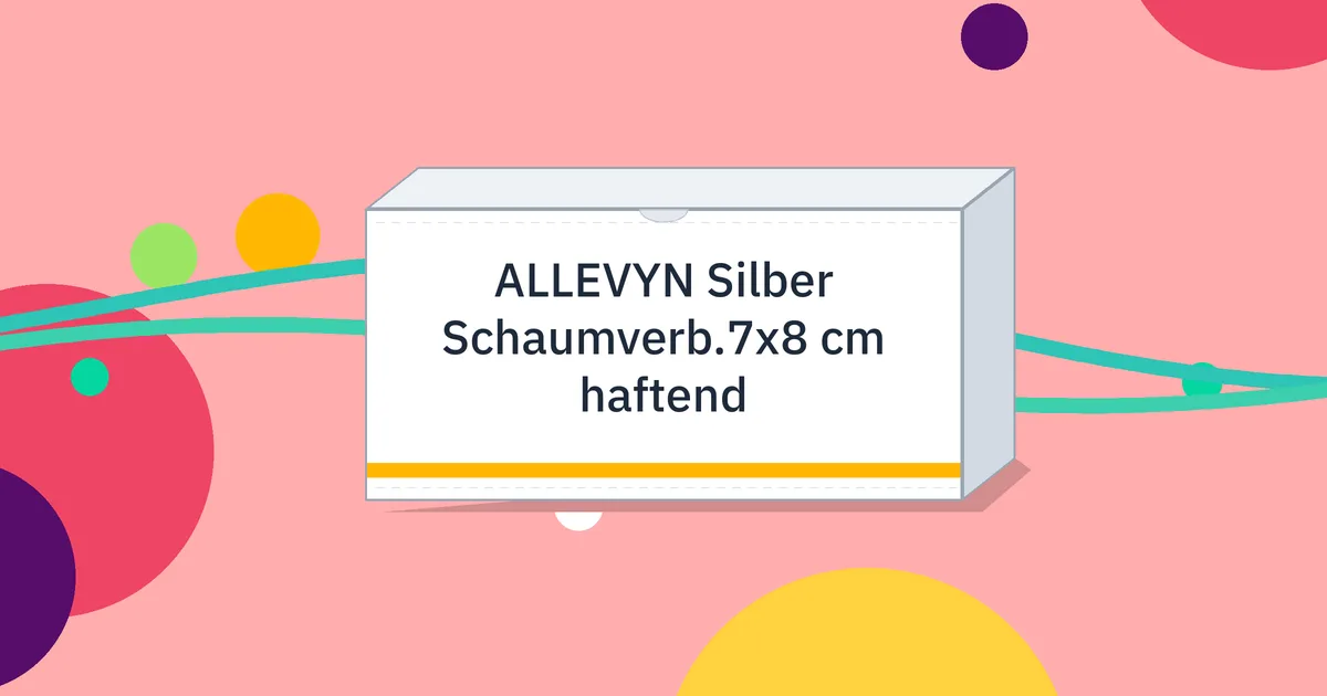 Symbolbild: Packung mit der Aufschrift ALLEVYN Silber Schaumverb.7x8 cm haftend (PZN 16348774) – Verfügbarkeit und Bezug in Apotheken in Frankfurt am Main