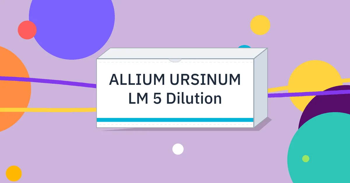 Symbolbild: Packung mit der Aufschrift ALLIUM URSINUM LM 5 Dilution (PZN 12756996) – Verfügbarkeit und Bezug in Apotheken in Frankfurt am Main