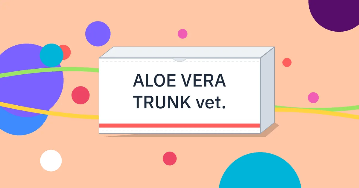 Symbolbild: Packung mit der Aufschrift ALOE VERA TRUNK vet. (PZN 02486863) – Verfügbarkeit und Bezug in Apotheken in Frankfurt am Main