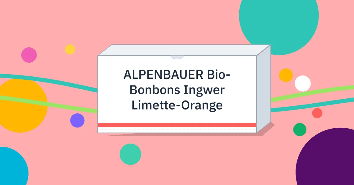 Symbolbild: Packung mit der Aufschrift ALPENBAUER Bio-Bonbons Ingwer Limette-Orange (PZN 17154279) – Verfügbarkeit und Bezug in Apotheken in Frankfurt am Main