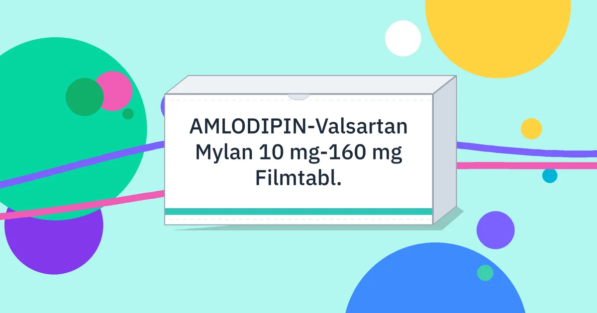 Symbolbild: Packung mit der Aufschrift AMLODIPIN-Valsartan Mylan 10 mg-160 mg Filmtabl. (PZN 12390302) – Verfügbarkeit und Bezug in Apotheken in Frankfurt am Main